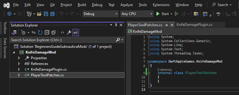 Coding your mod - Subnautica Modding Guide
