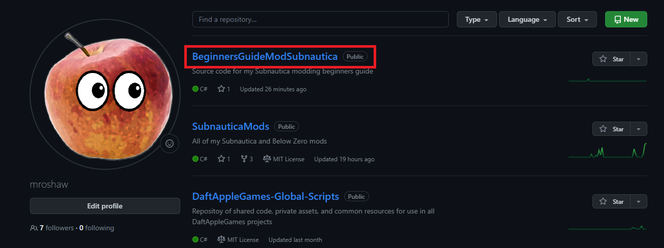 Checking into GitHub - Subnautica Modding Guide